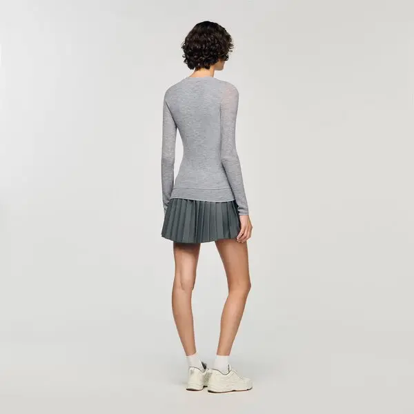 Sandro Wool Layered-effect Sweater - Grey