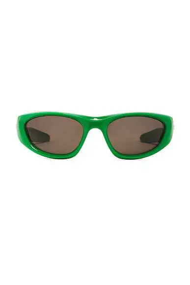 Bottega Veneta Mixed Materials Full Rim Sunglasses - Green