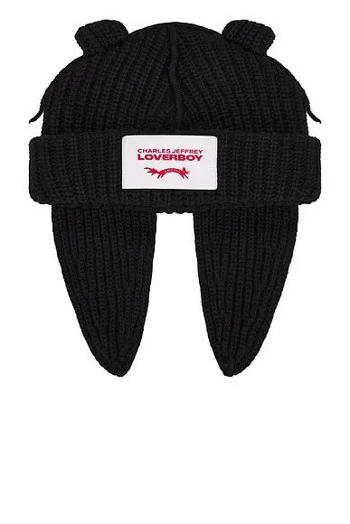 CHARLES JEFFREY Chunky Rabbit Beanie - Black