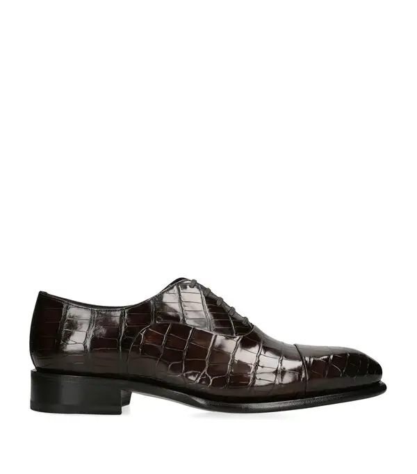Santoni Carter Leather Oxford Shoes - Brown