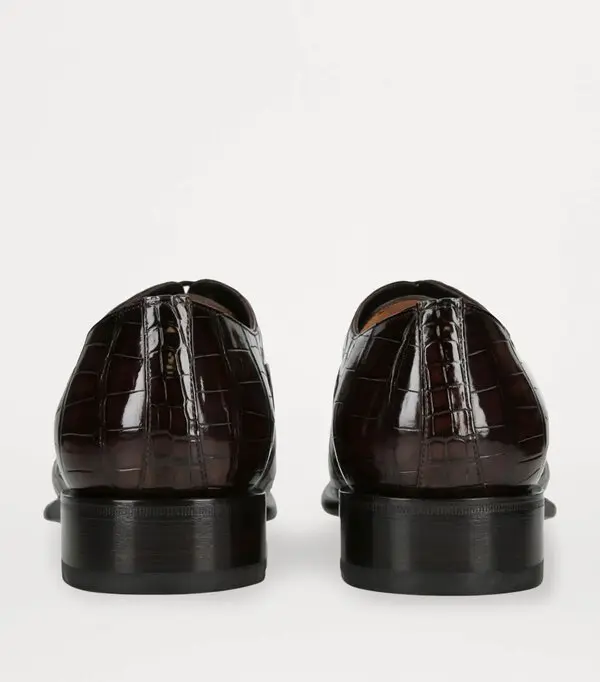 Santoni Carter Leather Oxford Shoes - Brown