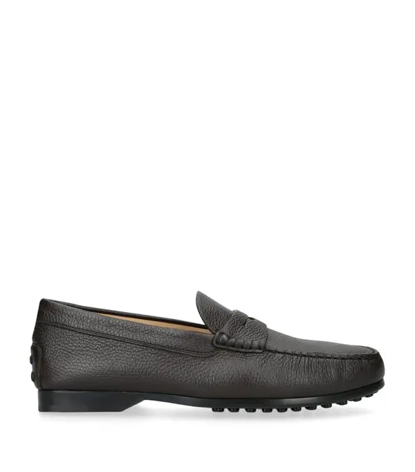 TOD'S Leather Gomma Loafers - Brown