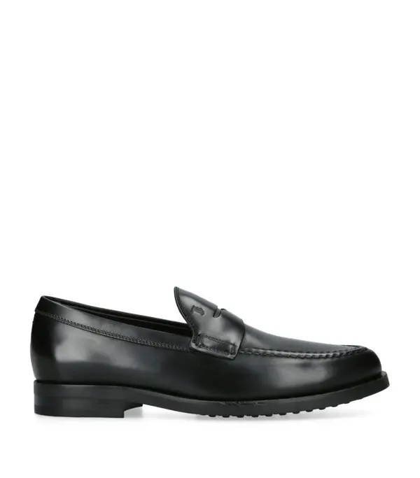 TOD'S Leather Gomma Loafers - Black