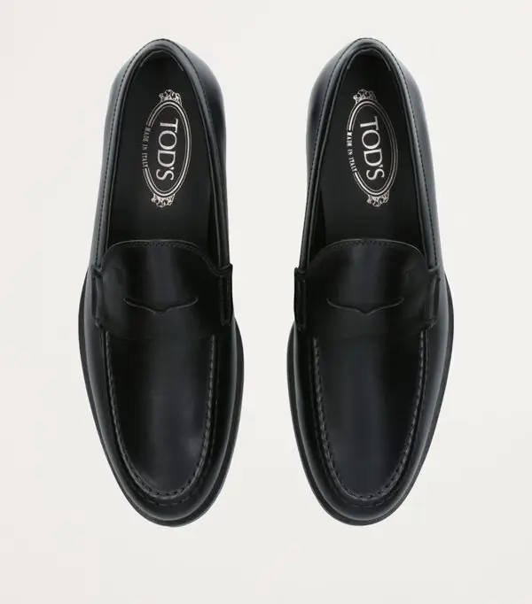 TOD'S Leather Gomma Loafers - Black