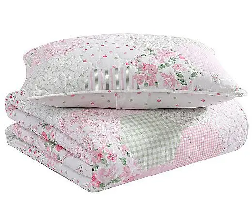 Laura Ashley Ellyn Pink Twin Quilt-sham Set - One-color