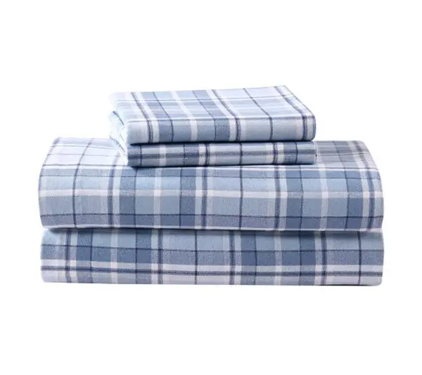 Laura Ashley Mulholland Plaid Blue Queen Shee T Set - One-color