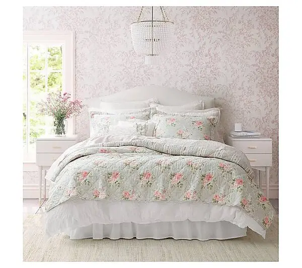Laura Ashley Melany Pink Twin Quilt-sham Set - One-color