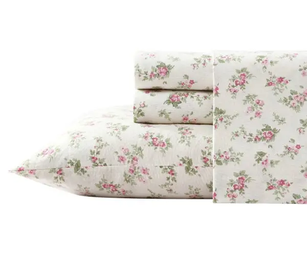 Laura Ashley Audrey Pink Queen Sheet Set - One-color
