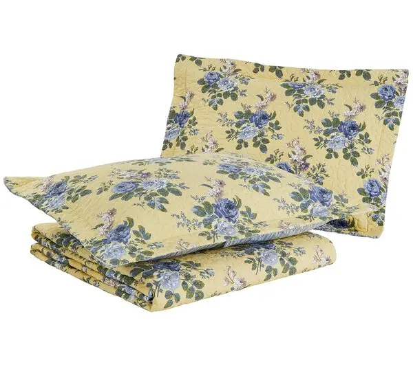 Laura Ashley Linley Yellow Full Queen Quilt-sha M Set - One-color