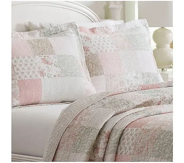 Laura Ashley Ellyn Pink Full Quilt-sham Set