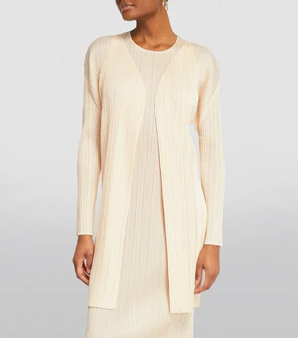 Issey Miyake Pleated Long Cardigan