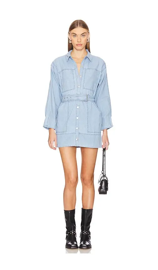 Free People x REVOLVE Esme Mini Dress in Soft Blue in Denim-Light - size M