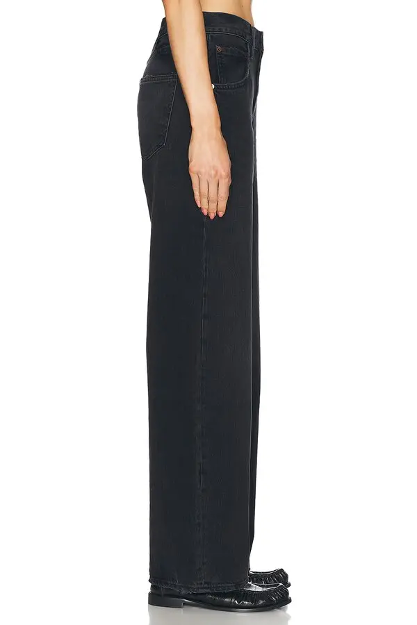 AGOLDE Low Curve Wide Leg Jeans - Black Tar