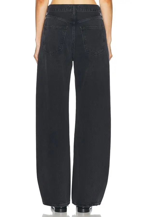 AGOLDE Low Curve Wide Leg Jeans - Black Tar