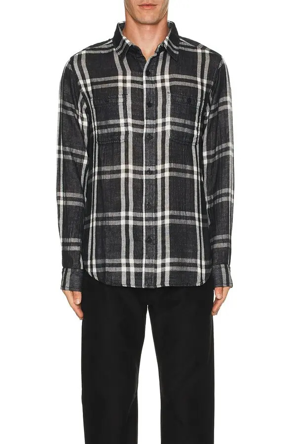 SCHOTT Double Weave Plaid Work Shirt