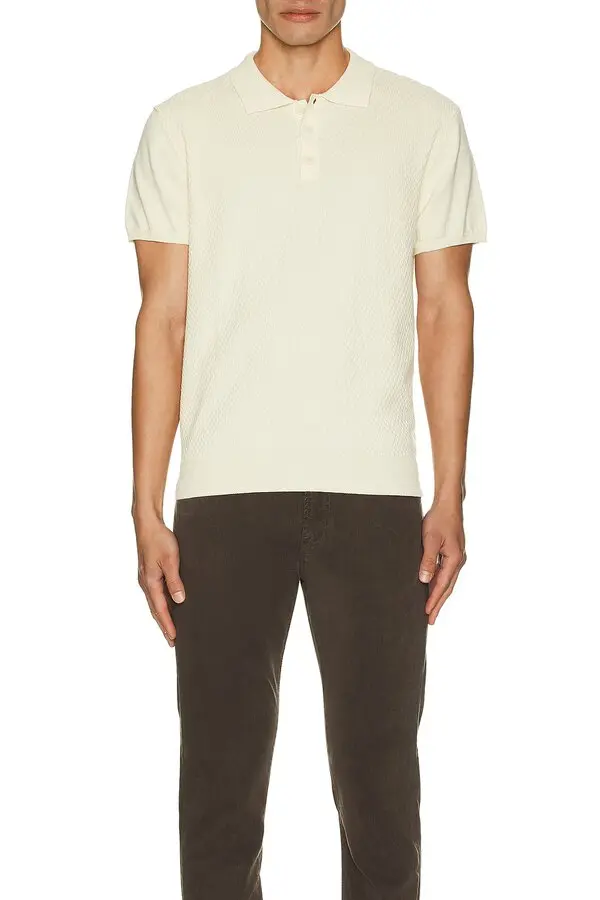 SCHOTT Basket Weave Polo In White