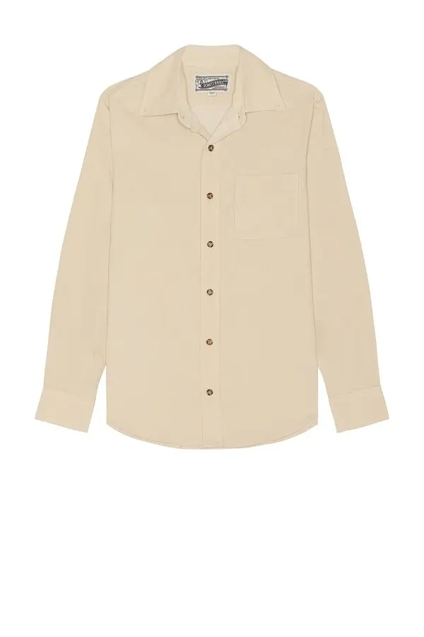 SCHOTT Pinwale Button Up Shirt - Stone