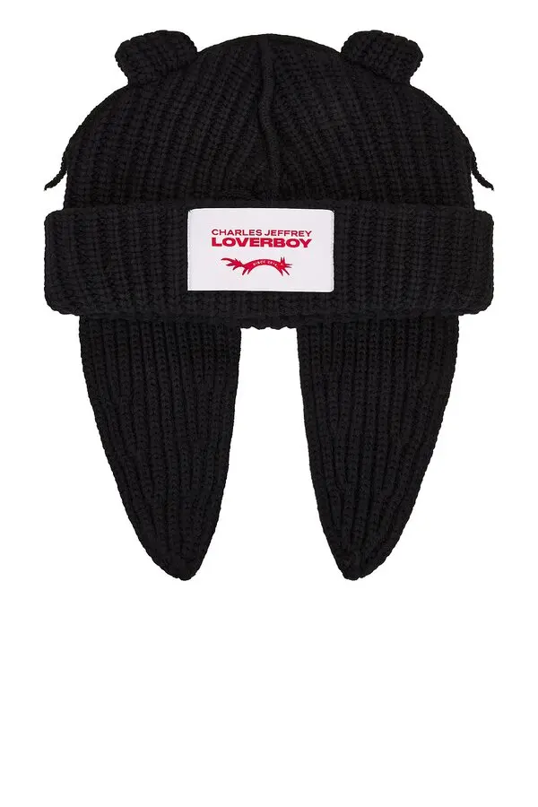 CHARLES JEFFREY Chunky Rabbit Beanie - Black