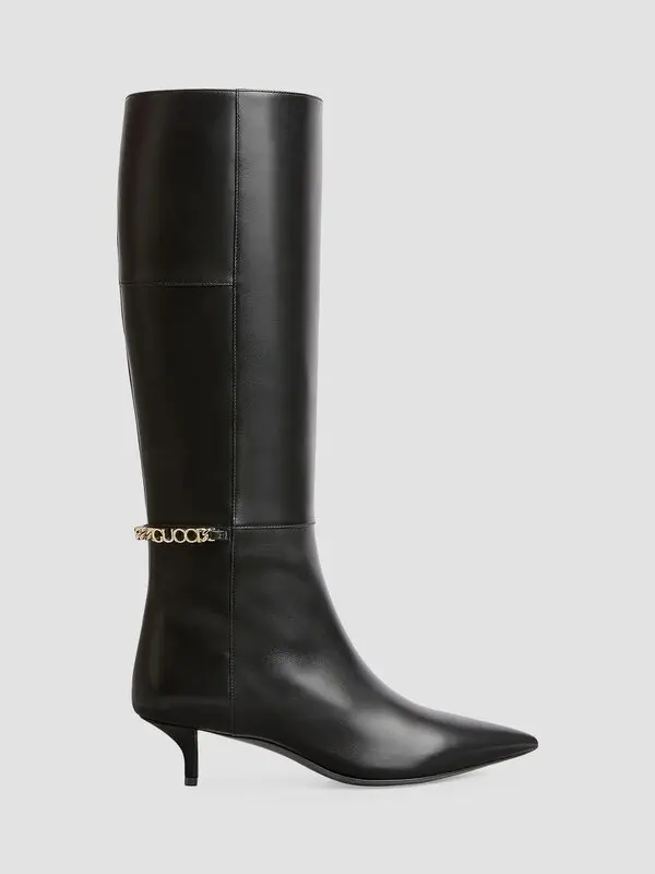 Gucci Signoria 50mm Leather Tall Boots