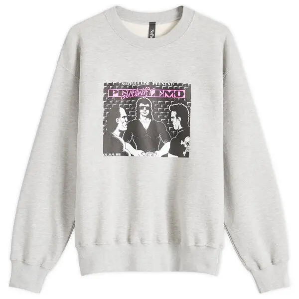 NO PROBLEMO Subway Crew Sweatshirt - Grey Marl