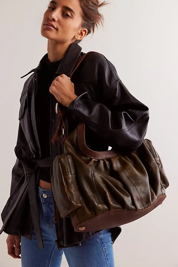 Free People We The Free Hattie Hardware Shoulder Bag - Olive