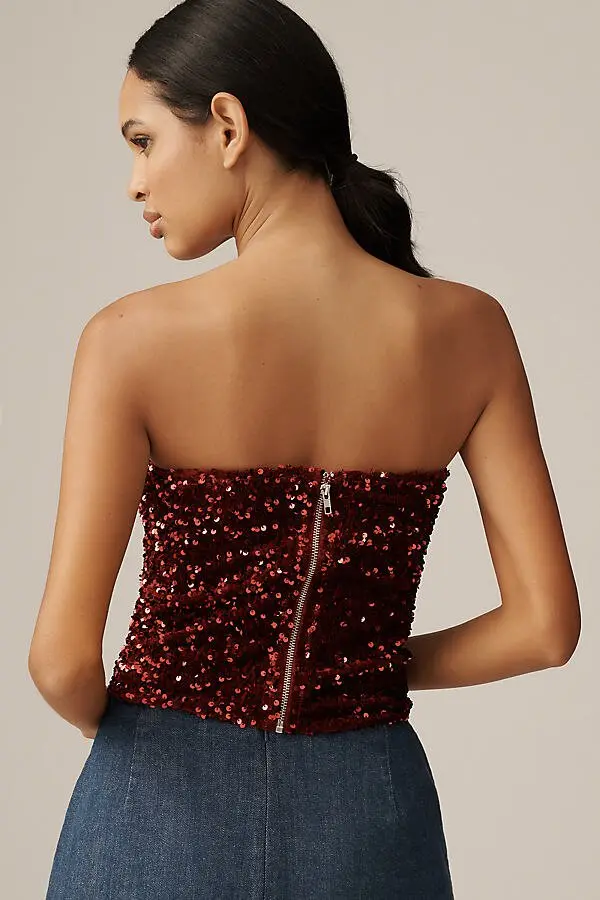Anthropologie Sequin Tube Top