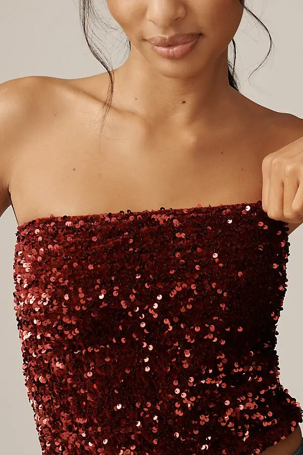Anthropologie Sequin Tube Top