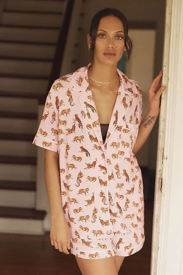 LYREBIRD Modaluxe Short Sleeve Pajama Shirt - Tiger