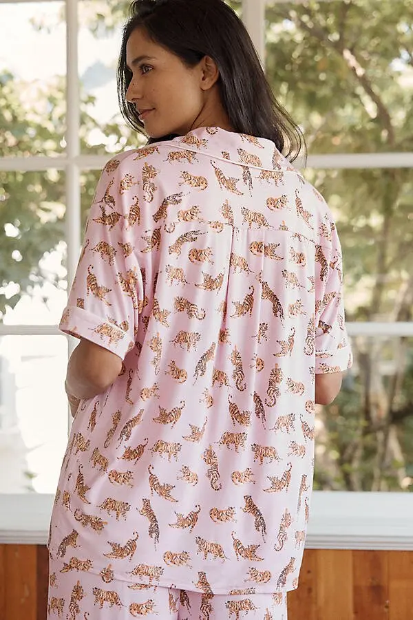 LYREBIRD Briar Short Sleeve Pajama Shirt Modaluxe - Tiger