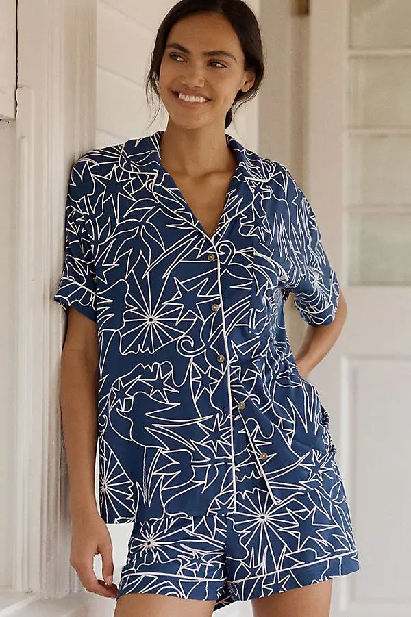 LYREBIRD Briar Pajama Shorts Modaluxe - Dark Blue