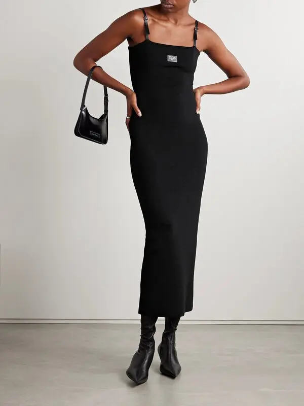 Acne Studios Embellished Ribbed-Knit Midi Dress In Black - 60% Off |  Editorialist