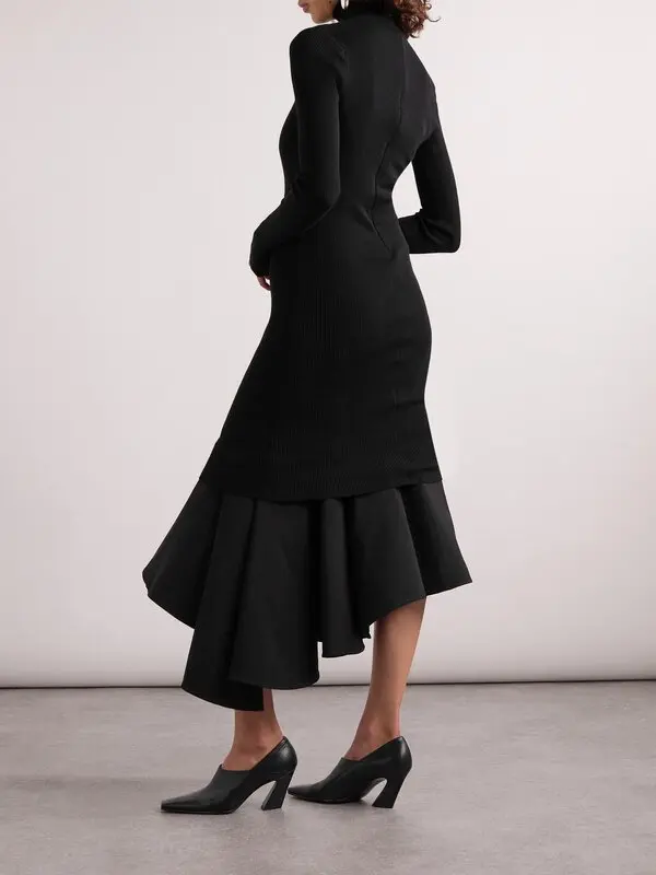 bottega veneta ribbed dress Striped ribbed wool midi dress - multi