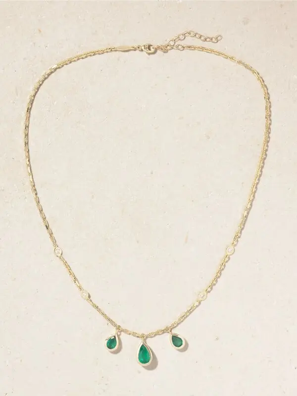 Jacquie Aiche 14-karat Emerald And Diamond Necklace