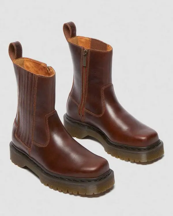 Dr. Martens Amaayah Lo Leather Boots - Brown