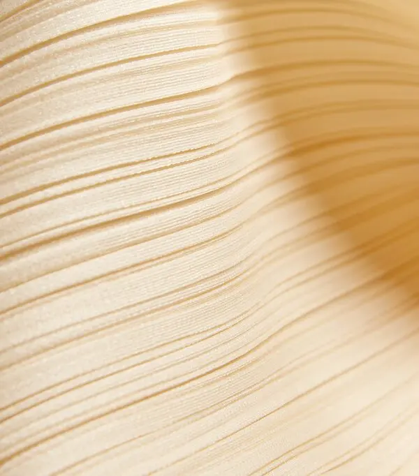 Issey Miyake Pleated Peanuts Midi Dress - Beige