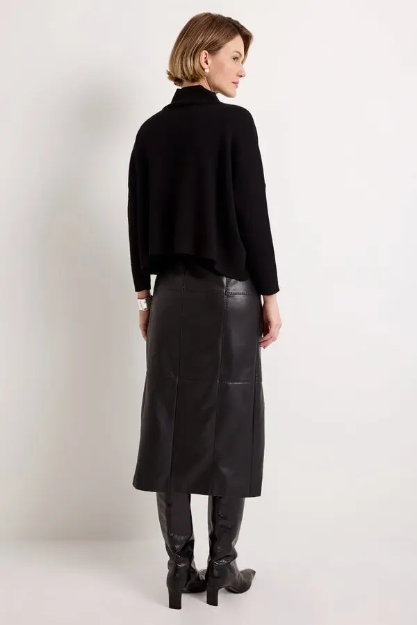 MARIE OLIVER Claudie Popover Mock Neck Sweater - Black