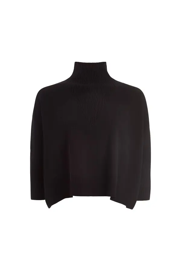 MARIE OLIVER Claudie Popover Mock Neck Sweater - Black