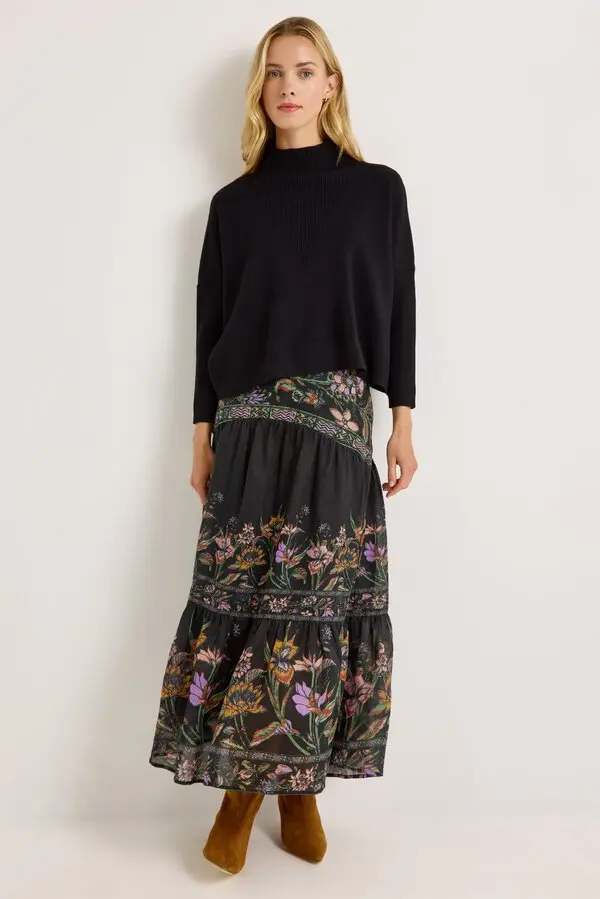 MARIE OLIVER Claudine Popover Mock Neck Sweater - Black