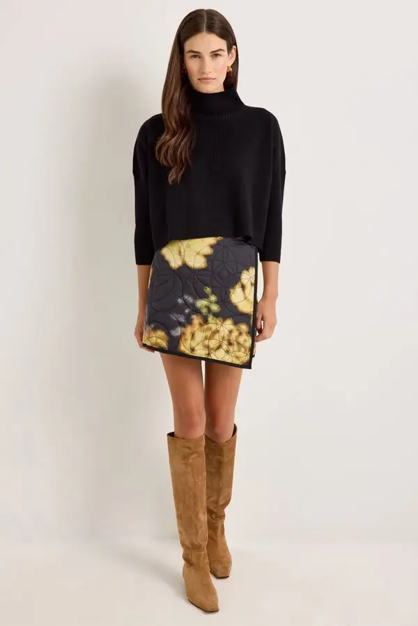 MARIE OLIVER Claudine Popover Mock Neck Sweater - Black