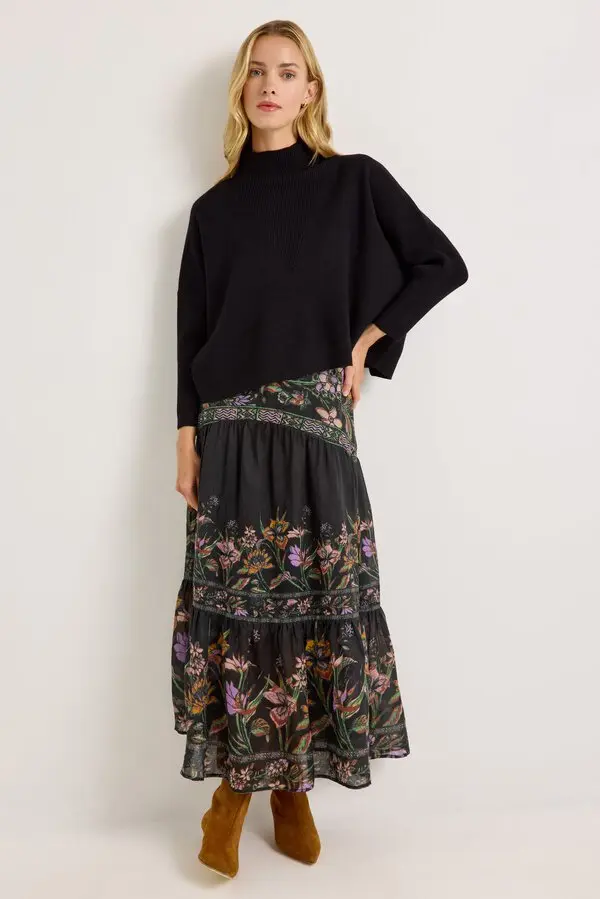 MARIE OLIVER Claudine Popover Mock Neck Sweater - Black