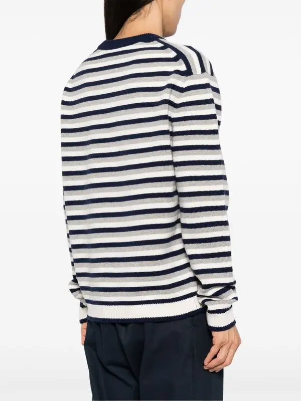 Maison Kitsuné Fox Head Striped Jumper