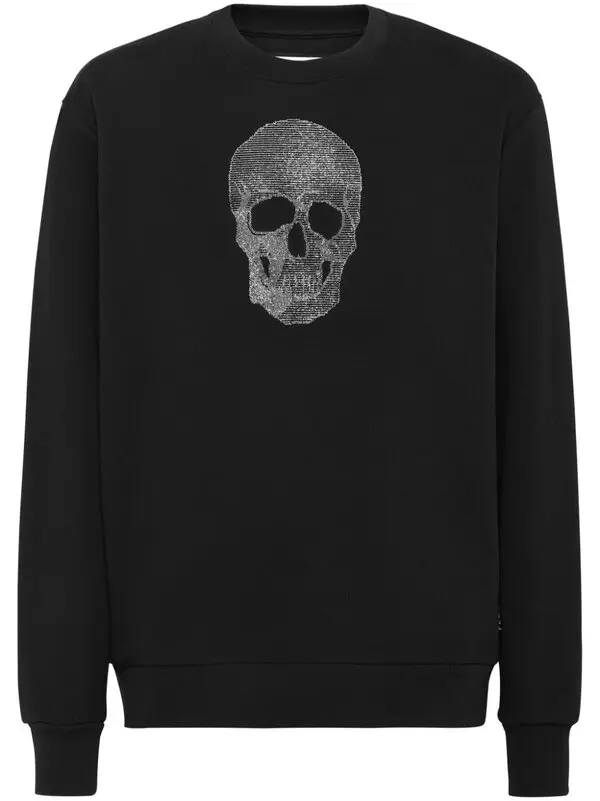 Philipp Plein Rhinestone-embellished Skull Sweatshirt - Black