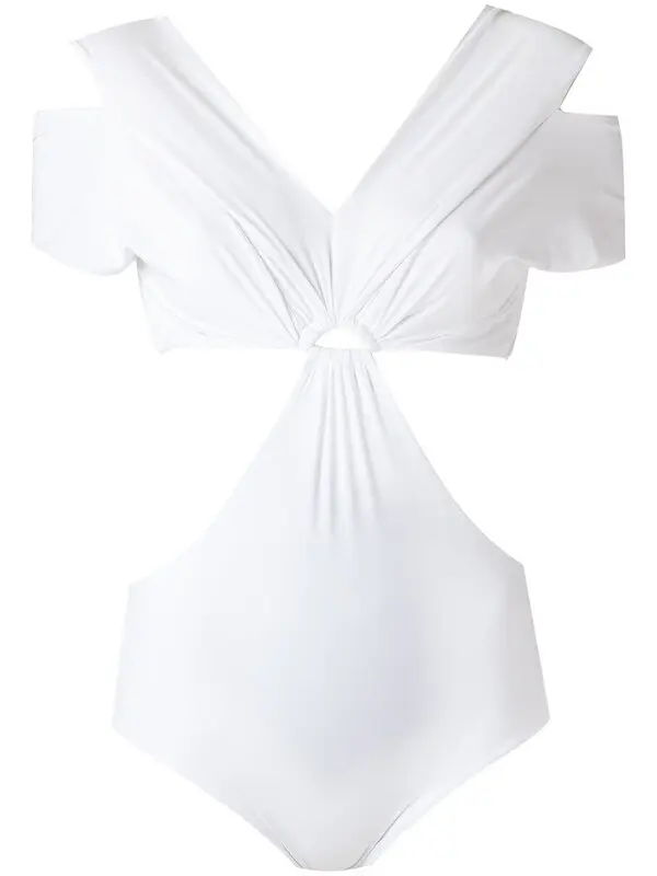 AMIR SLAMA Panelled Swimsuit - White