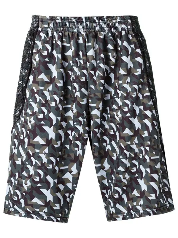 AMIR SLAMA Geometric Print Track Shorts - Black