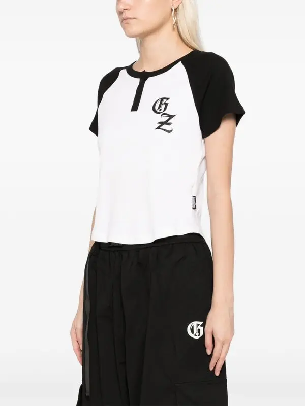 GROUND ZERO Logo-print Ribbed T-shirt