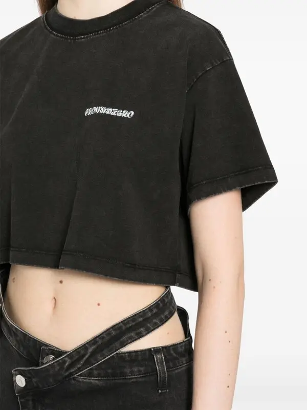 GROUND ZERO Logo-print Cropped T-shirt