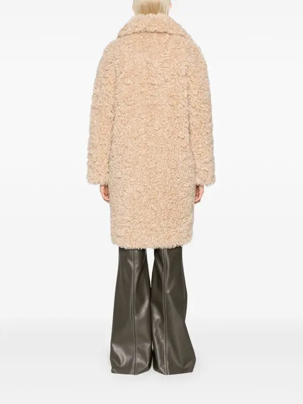 STAND STUDIO Camille Cocoon Faux Shearling Coat - Neutrals