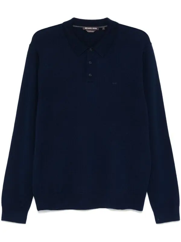 Michael Kors Merino-wool Polo Shirt - Blue