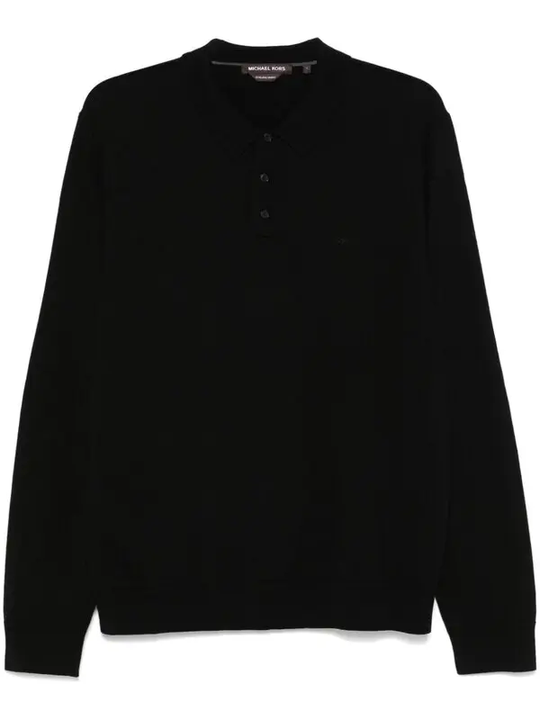 Michael Kors Merino-wool Polo Shirt - Black