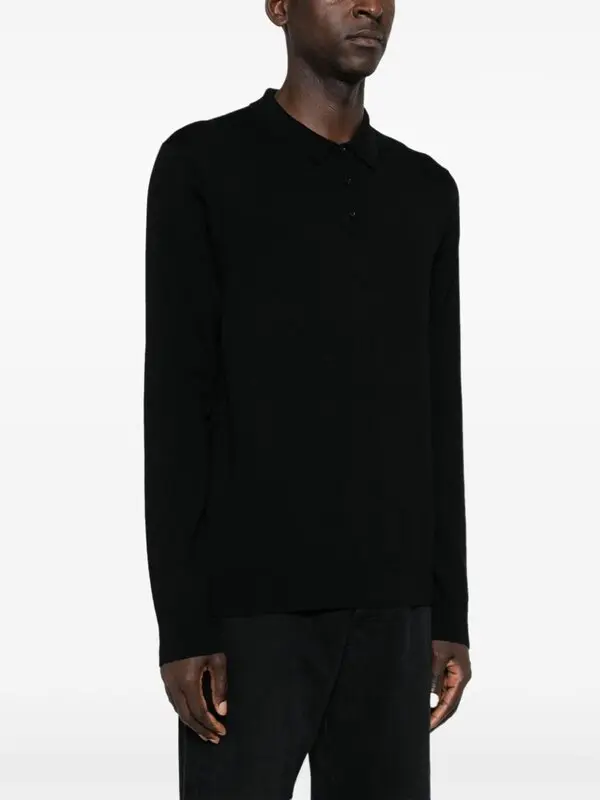 Michael Kors Merino-wool Polo Shirt - Black